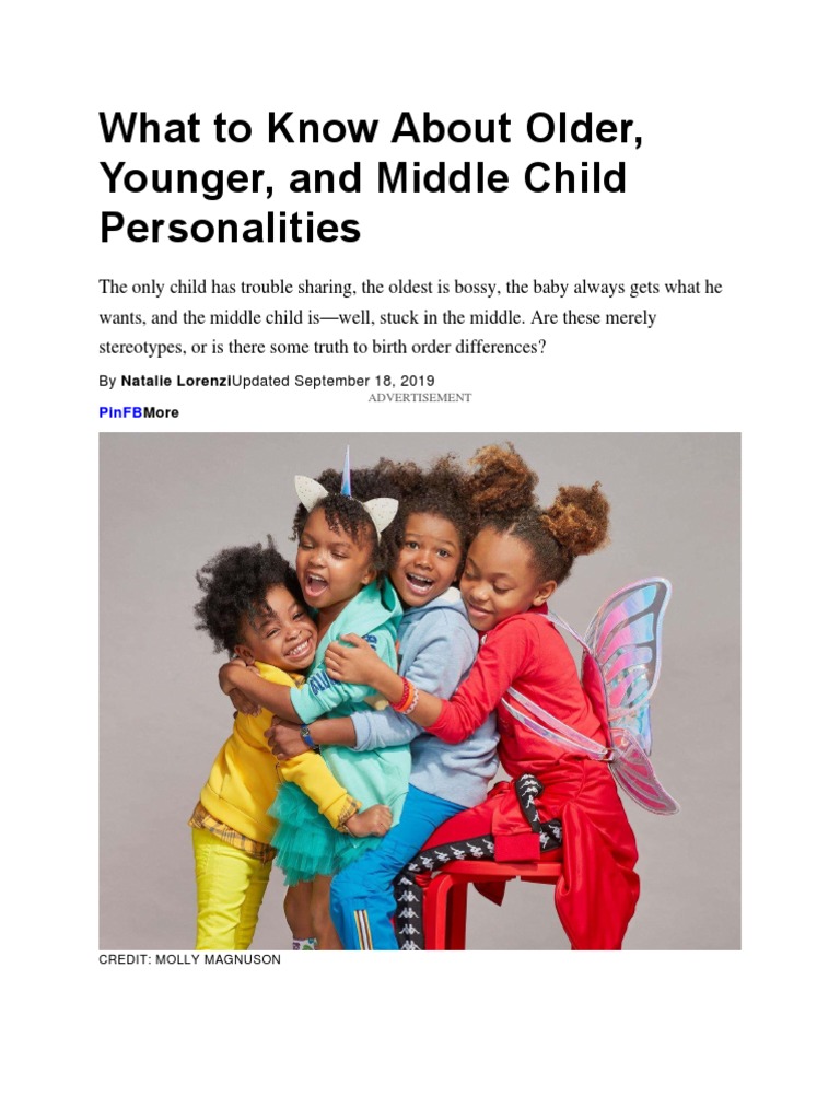 Everything You Need to Know About Birth Order Personalities | PDF ...