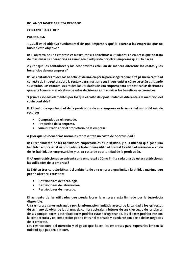 ROLANDO JAVIER ARRIETA DELGADO - tarea 224072022 | PDF | Mercado ...