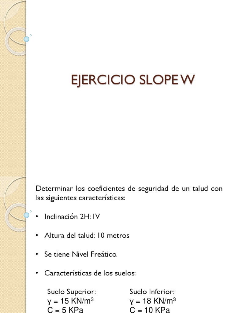Coeficientes de Seguridad de Talud 2H:1V | PDF | Métodos y materiales ...