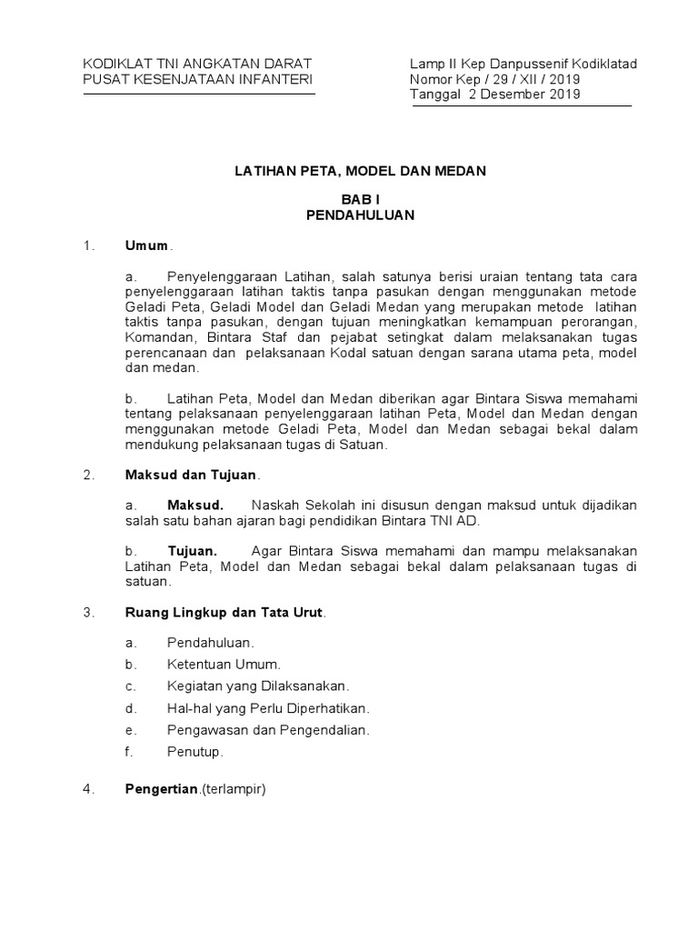 Latihan Peta, Model, dan Medan TNI AD | PDF | Karier & Perkembangan