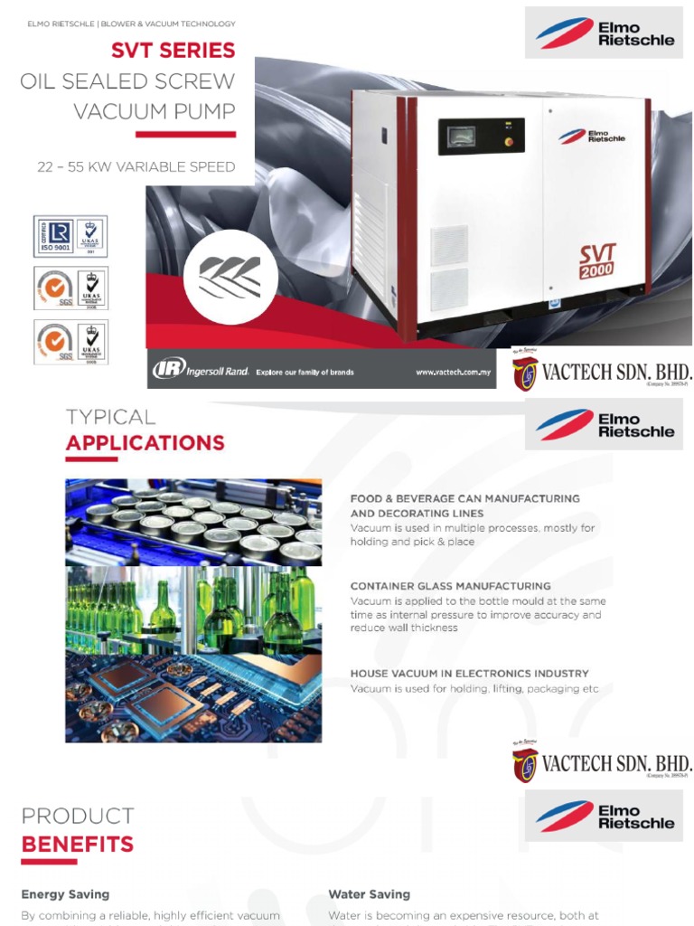 Elmo Rietschle Oil Sealed Screw Pump | PDF