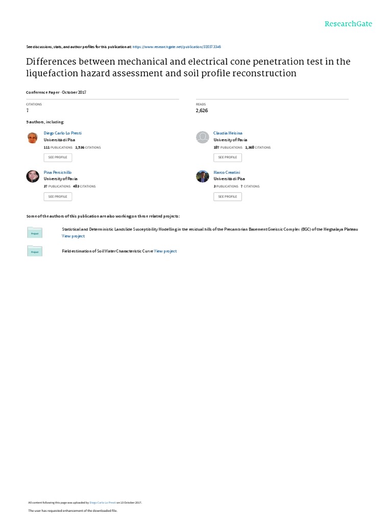 Differences Between Mechanical and Electrical Cone Penetration Test in ...