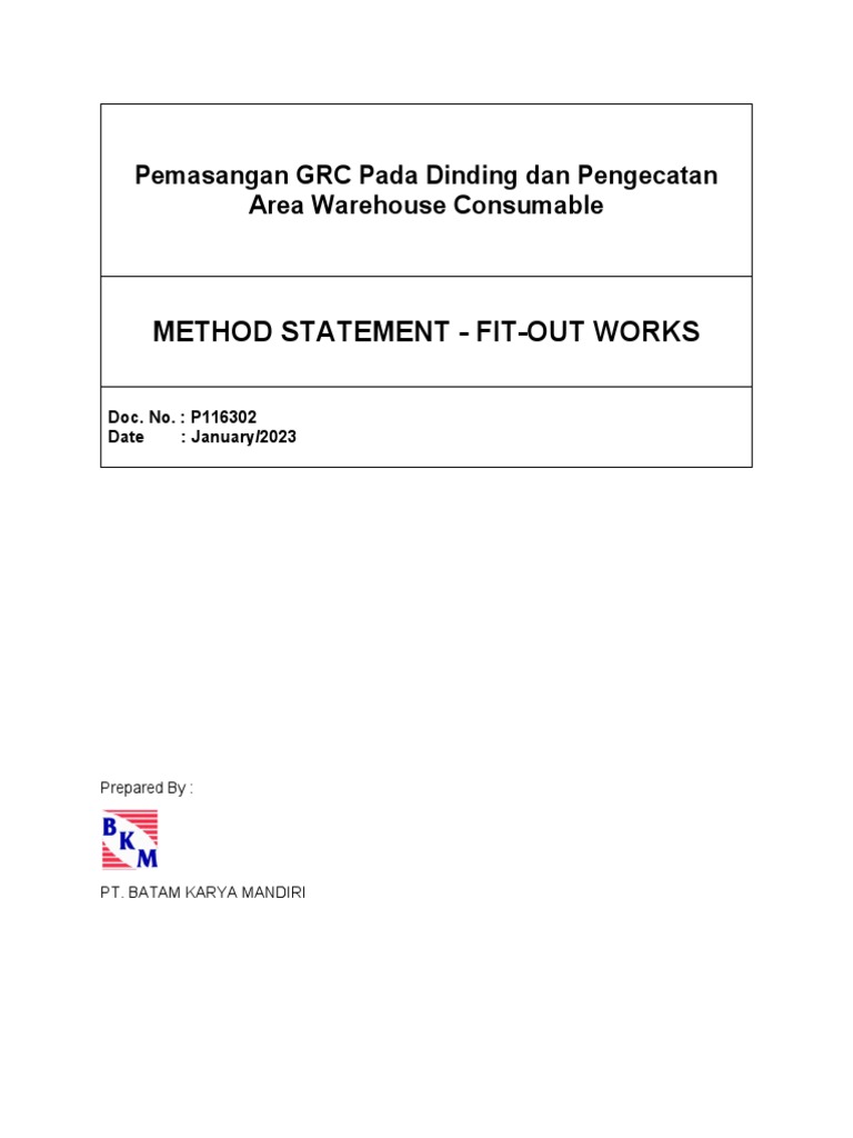 Method Statement GRC New Rev1 | PDF | Komputer | Teknologi & Rekayasa
