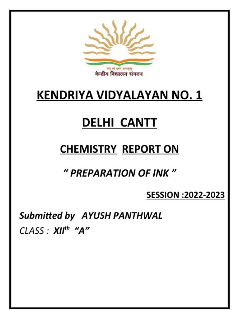 Preparation of Ink | PDF | Ink | Chemistry