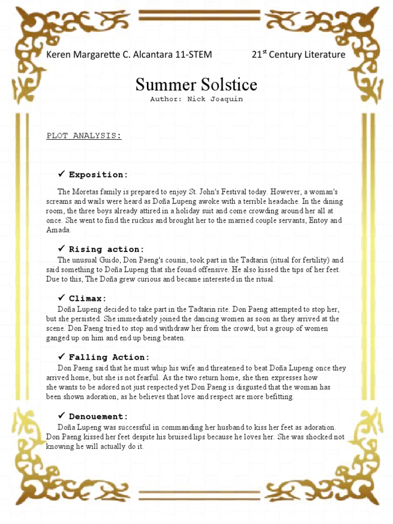 Summer Solstice Analysis | PDF