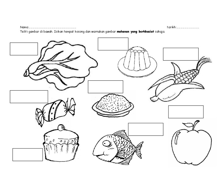 Lembaran Kerja Makanan (Warna) | PDF