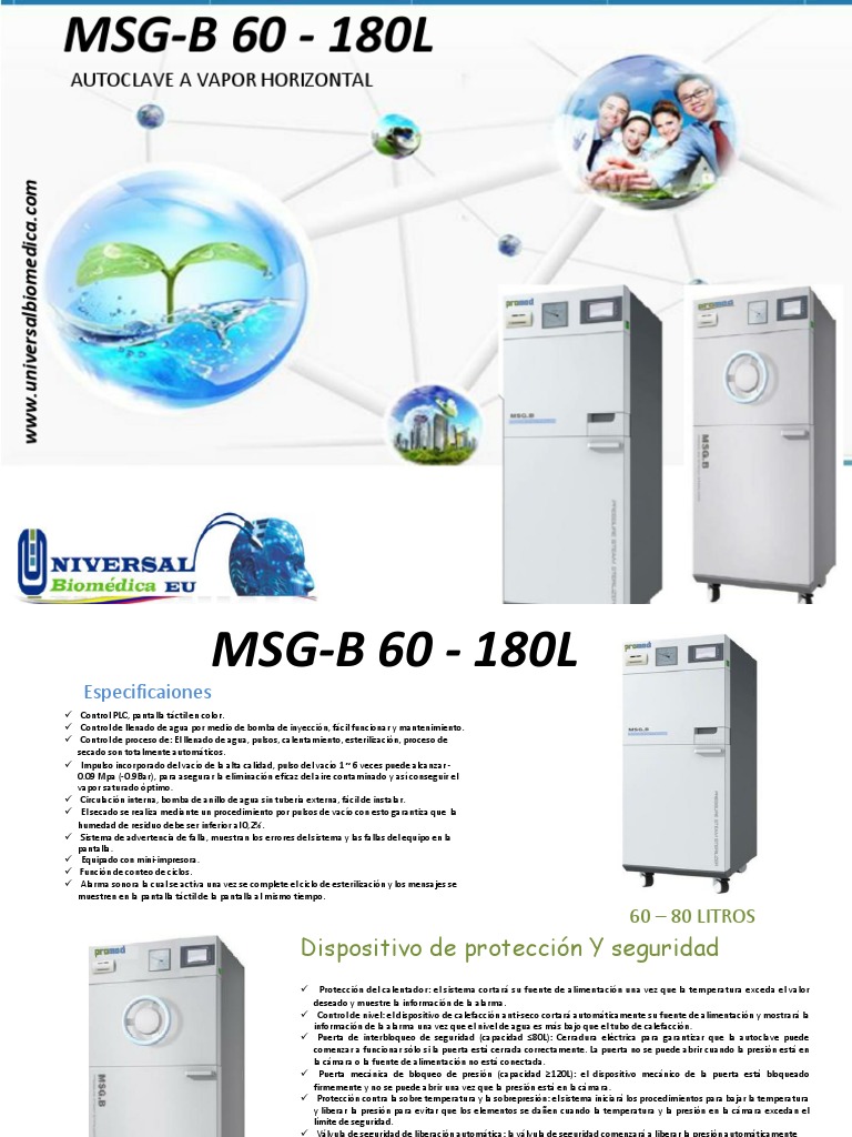 Especificaciones y características técnicas de una línea de autoclaves ...