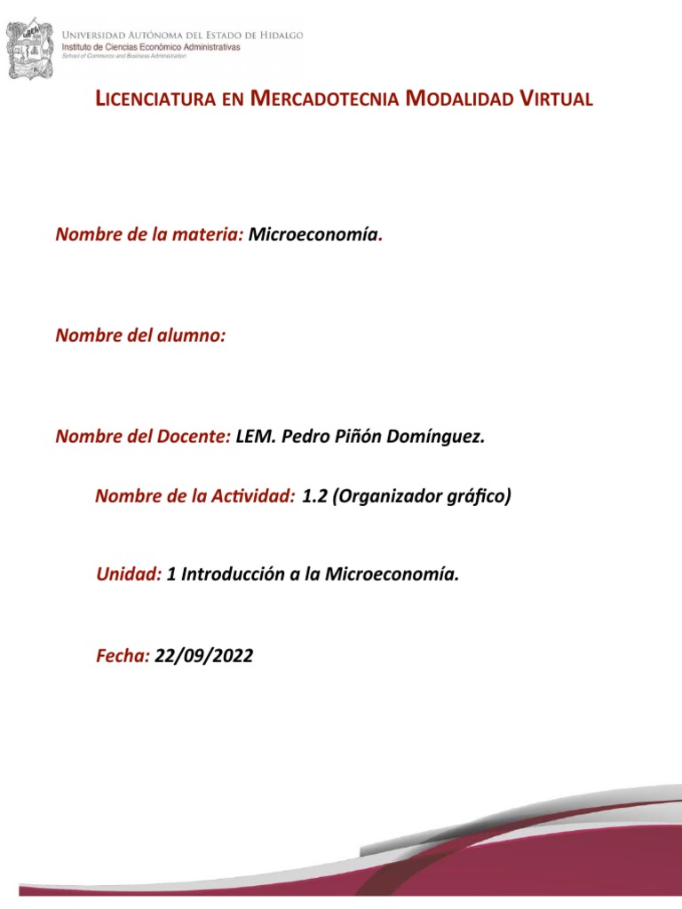 M1 Act 1 2 Organizador Grafico | PDF | Microeconomía | Oferta (economía)