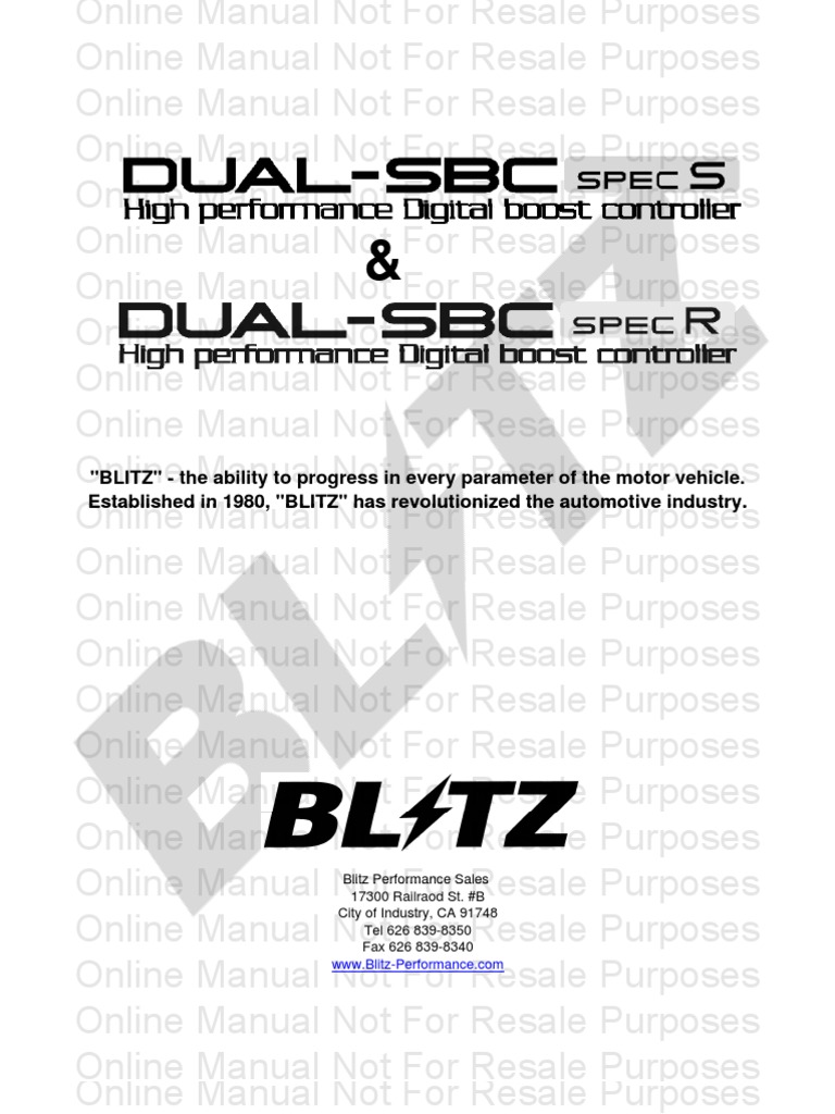 Blitz Boost Controller | PDF | Turbocharger | Mechanical Engineering