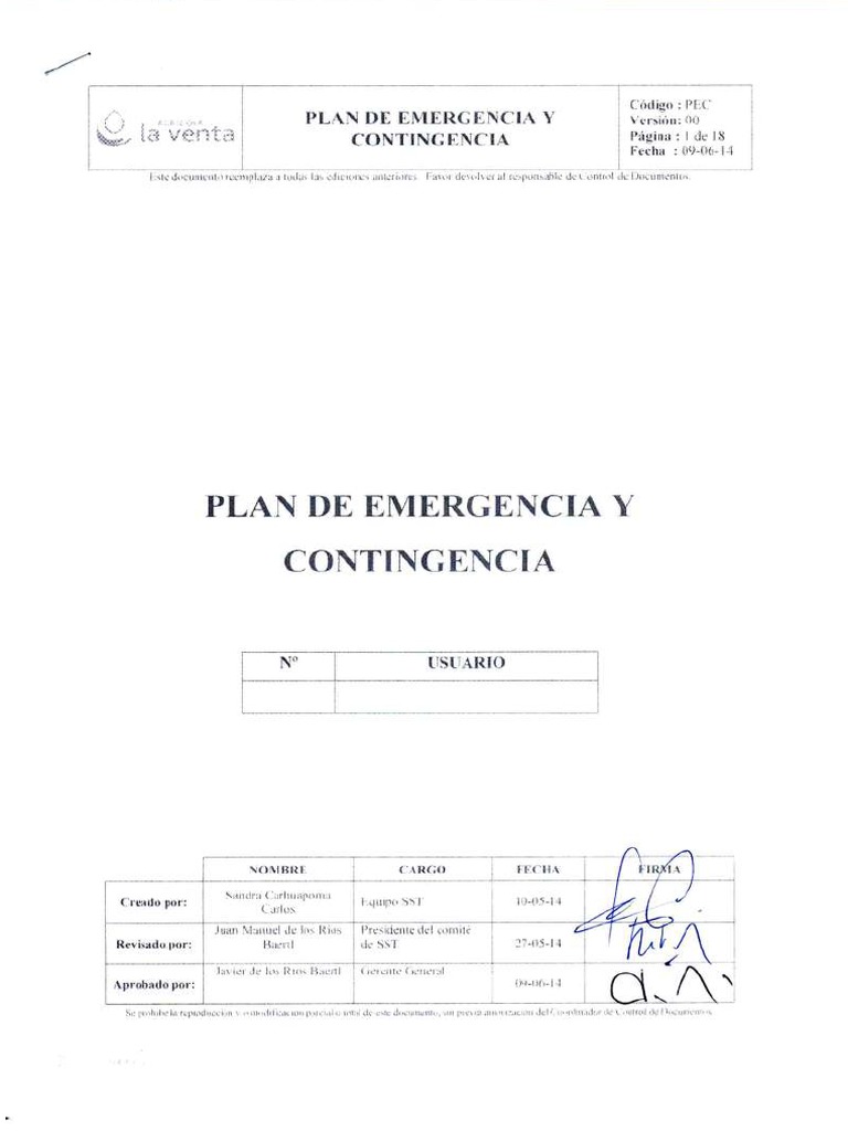 Plan de Emergencia y Contingencia | PDF | Emergencia | Hospital