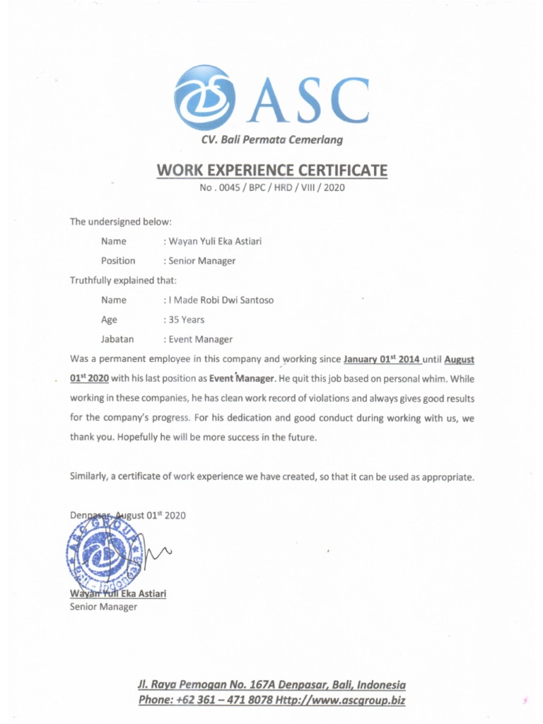 ASC Group Event Certificate | PDF