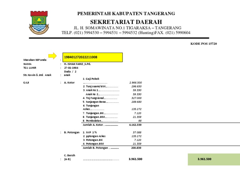 Slip Gaji Dan Tunjangan p3k-1 | PDF Slip Gaji Dan Tunjangan p3k-1 | PDF