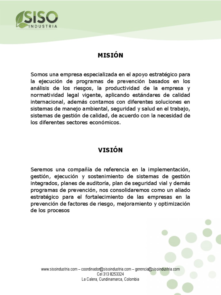 Mision y Vision | PDF