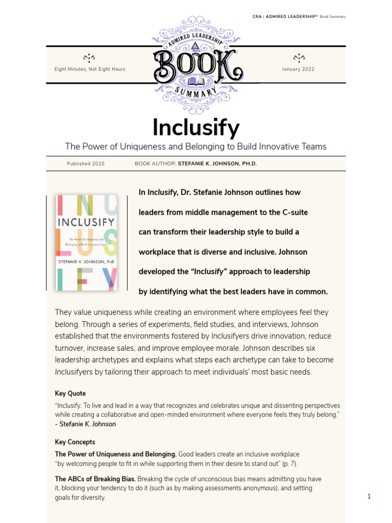 AdmiredLeadership-BookSummary Inclusify | PDF