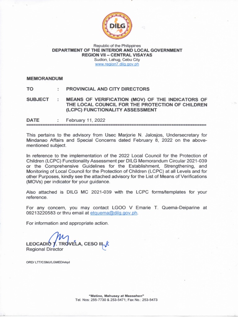 Means of Verification Movs of The Indicators of The Local Councils For ... Means of Verification Movs of The Indicators of The Local Councils For ...
