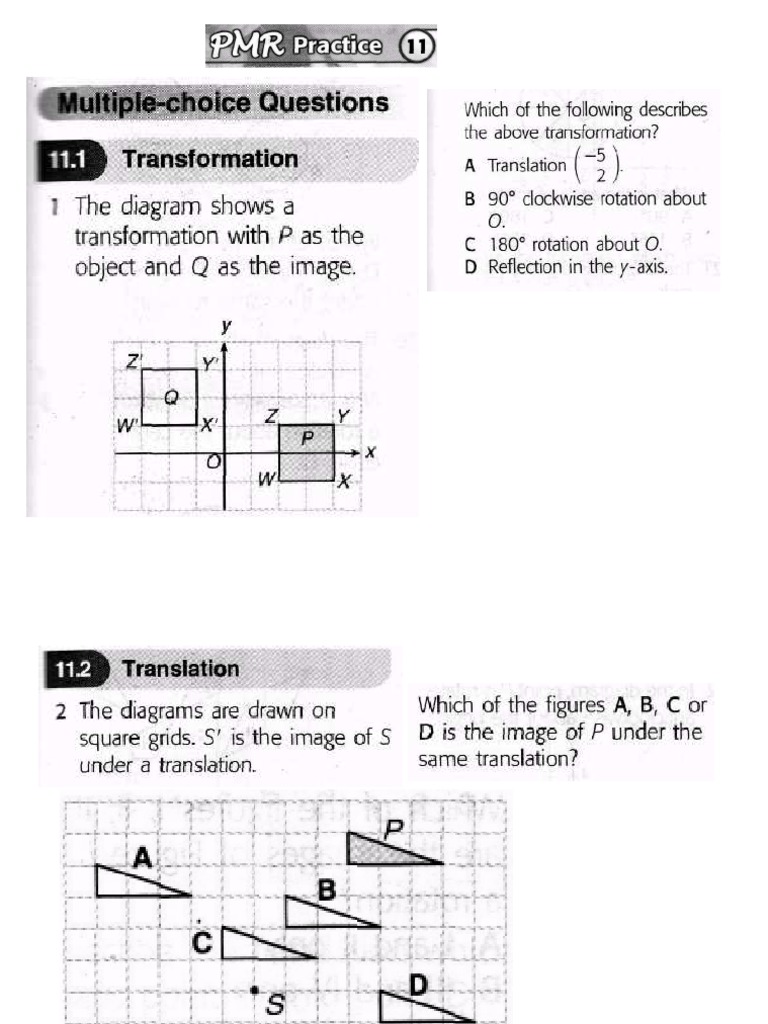 Math Transformation F2 Exercise | PDF