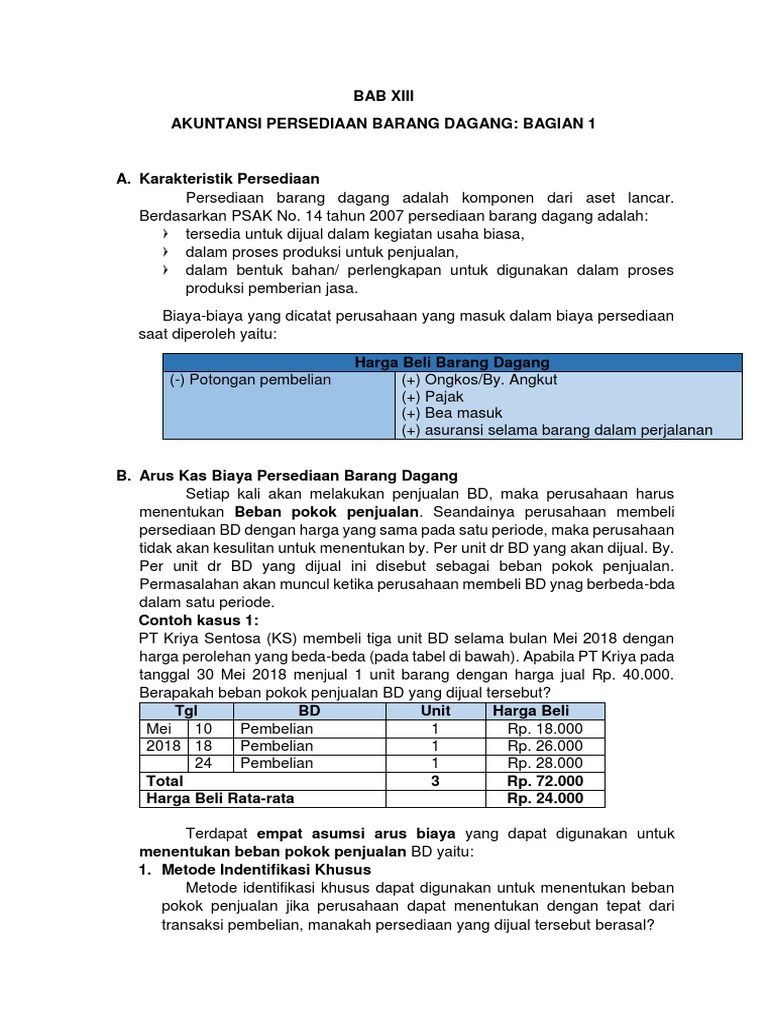 BAB XIII Akuntansi Persediaan Bagian 1 | PDF