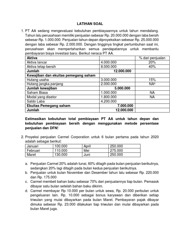 Latihan Soal MK | PDF