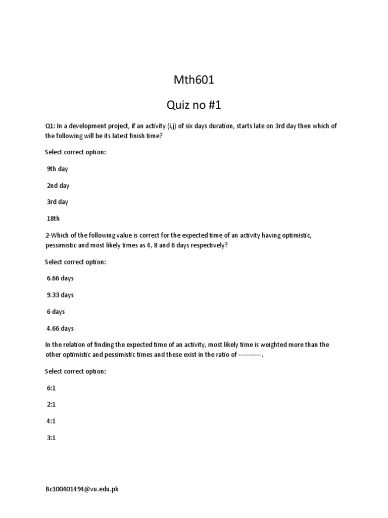 MTH601 Mid Term Quiz | PDF | Systems Science | Theoretical Computer Science