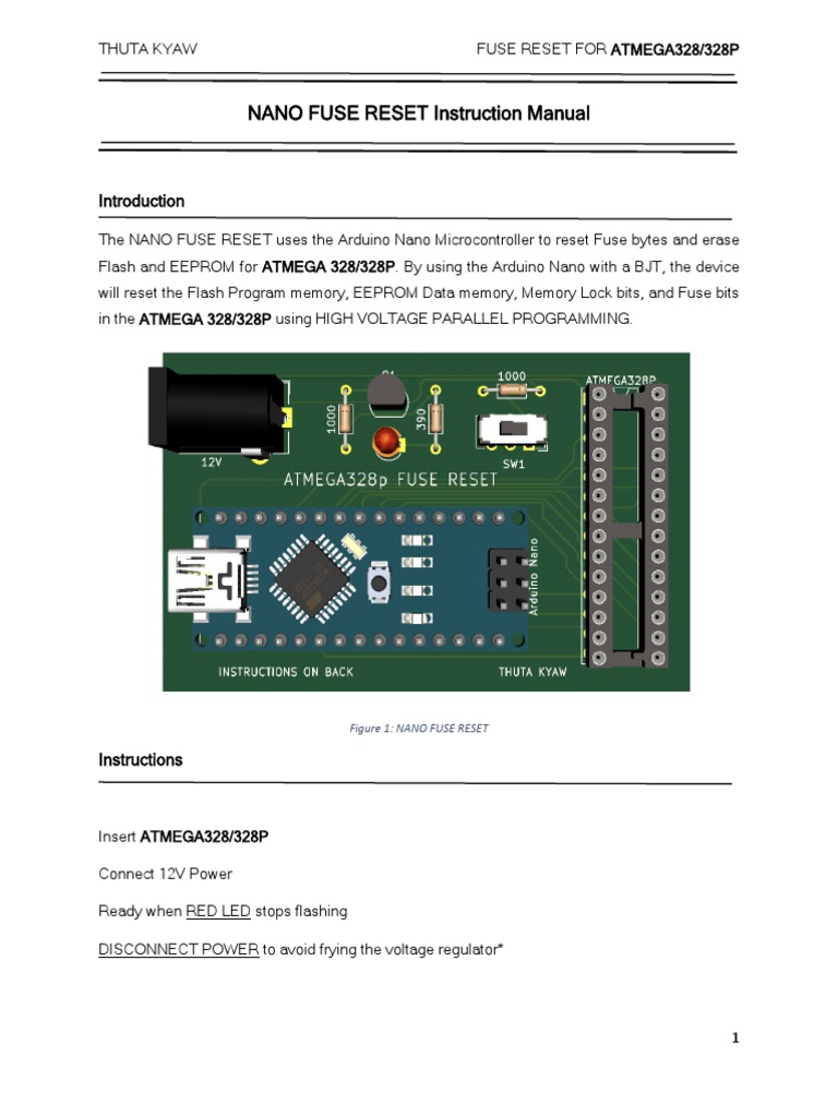 Arduino Nano Fuse Reset Guide | PDF