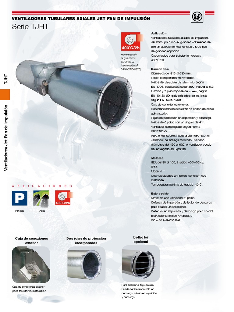 Serie TJHT VENTILADORES TUBULARES AXIALES JET FAN DE IMPULSIÓN ...