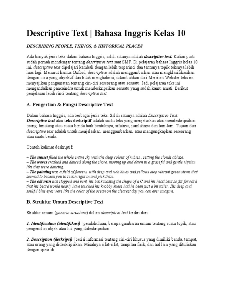 MATERI Descriptive Text X | PDF