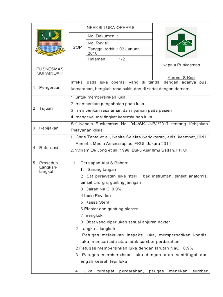 Sop Infeksi Luka Operasi | PDF