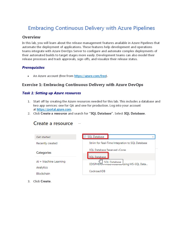 Embracing Continuous Delivery With Azure Pipelines | PDF | Databases | Microsoft Azure