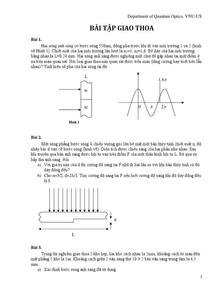 Bai Tap Giao Thoa | PDF