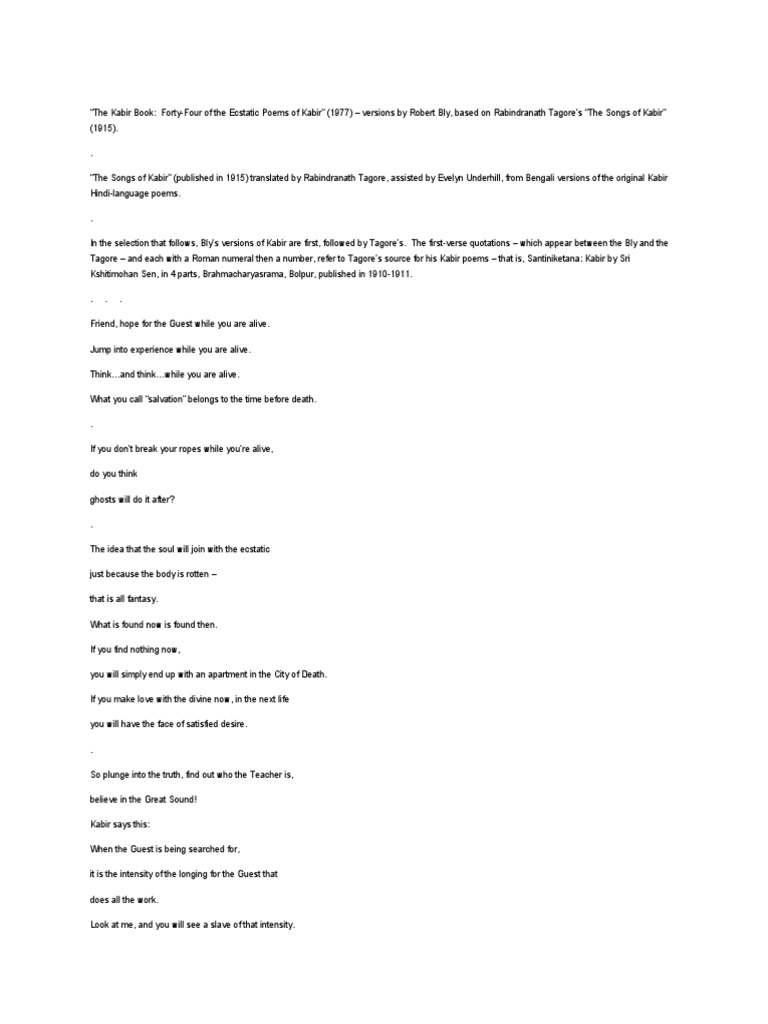 The Kabir Book | PDF | Rabindranath Tagore