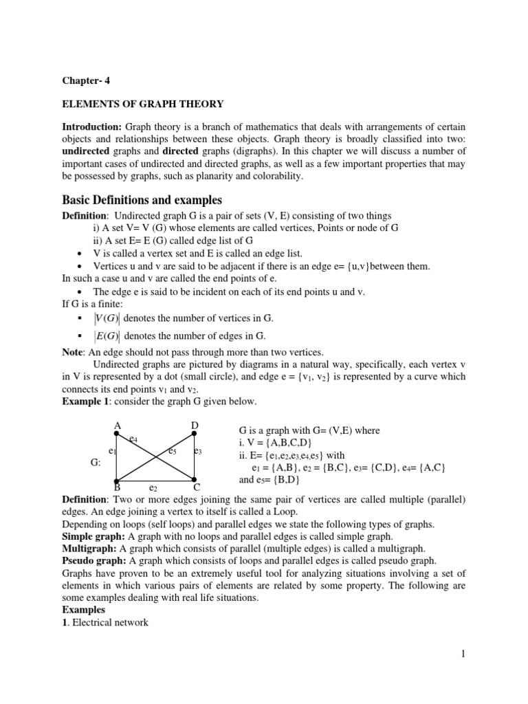 Chapter 4 (Graph Theory Edited) | PDF | Vertex (Graph Theory) | Theoretical Computer Science