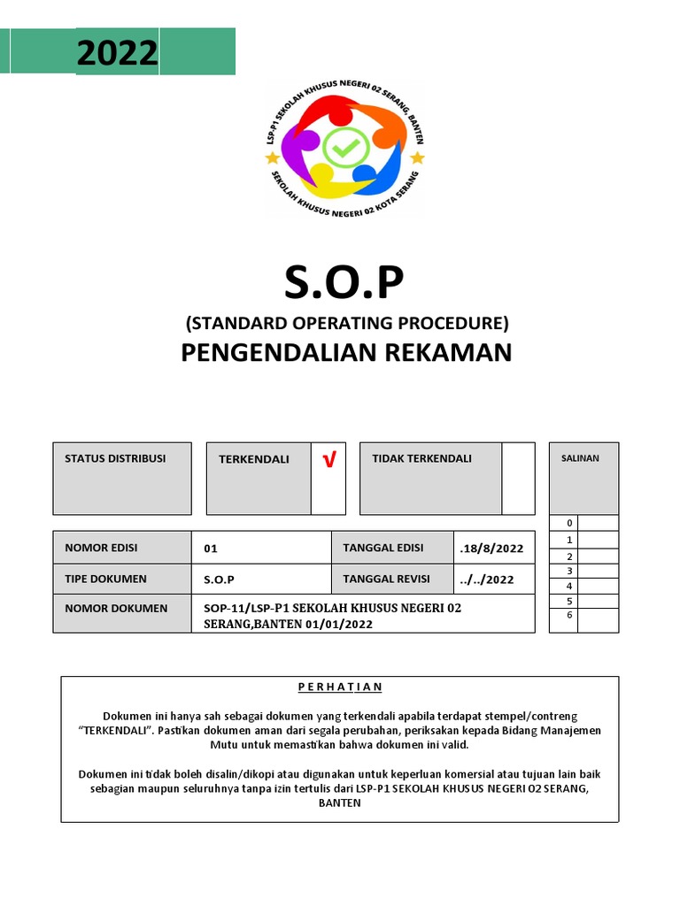 SOP 11 Pengendalian Rekaman | PDF