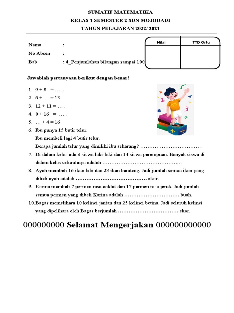 Sumatif - Matematika - Bab 4 | PDF