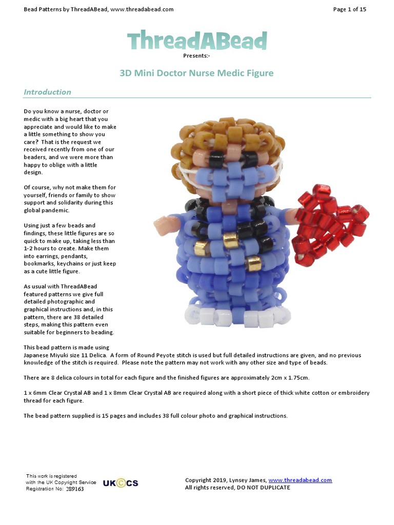 3D Mini Doctor Nurse Medic Figure | PDF | Beadwork | Bead
