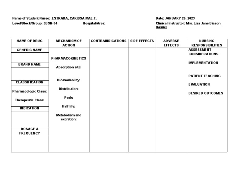 Drug Study Format | PDF