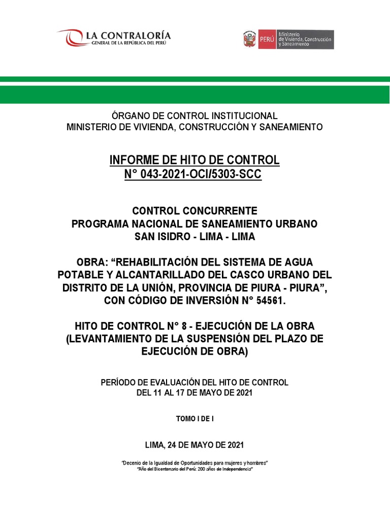 Hito de Control 8 | PDF | Alcantarillado | Tratamiento de aguas residuales
