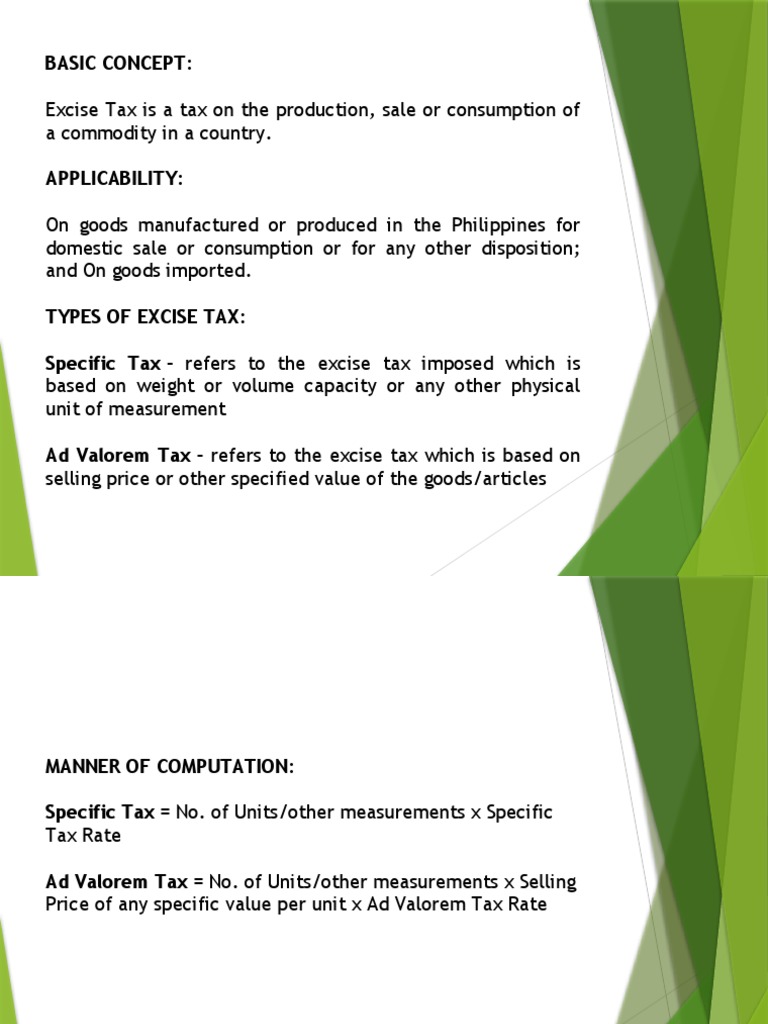 Basic Taxation | PDF | Taxes | Excise