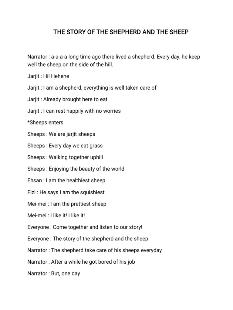 The Story of The Shepherd and The Sheep | PDF