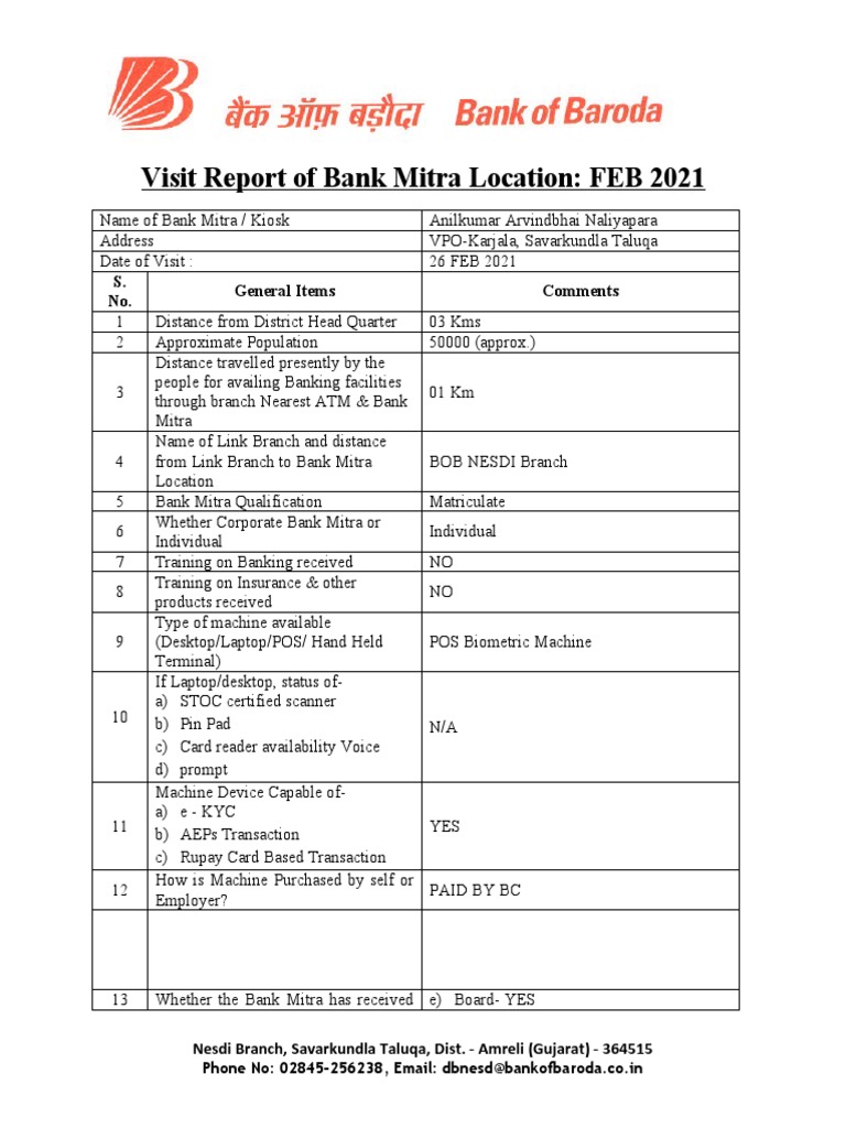 BC Point Visit Report - Jan 2021 | PDF | Banks | Debit Card