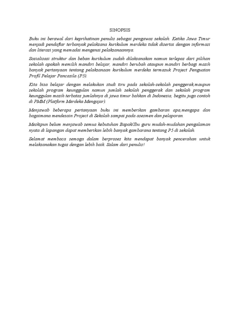 SINOPSIS | PDF | Karier & Perkembangan | Kesehatan Holistik