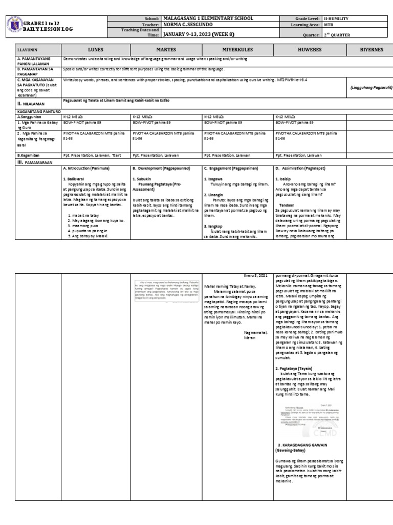 MTB2 Q2 WK8 DLL | PDF