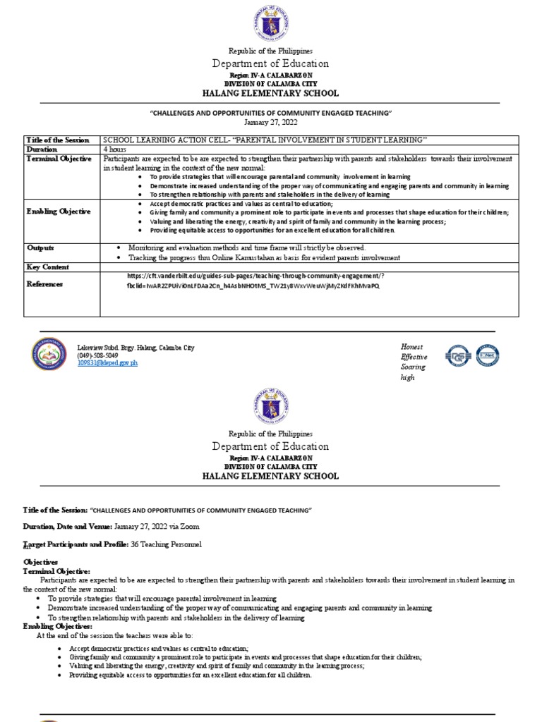 HES 2022 SLAC JANUARY JOANNE Session Guide | PDF | Learning | Behavior Modification