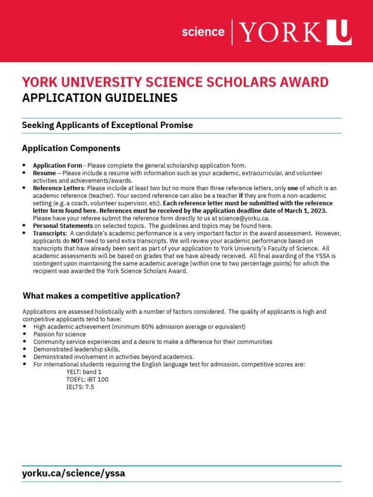 YSSA Application Guidelines 2023 | PDF | University And College ...