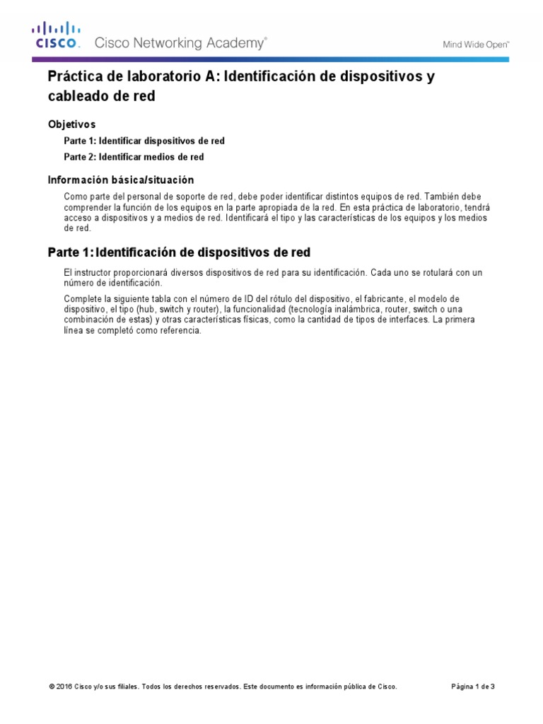 4 1 2 4 Lab Identifying Network Devices And Cabling Pdf Red De