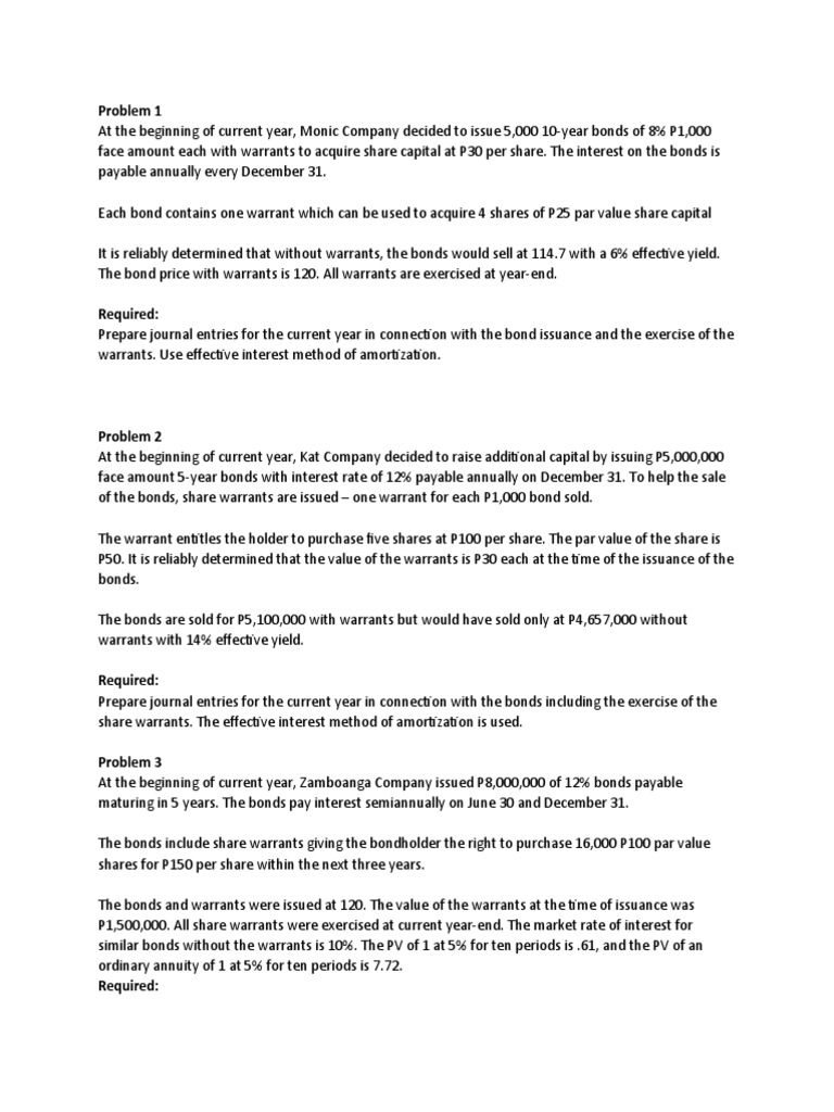 Compound Financial Instrument Activity | PDF | Bonds (Finance) | Yield ...