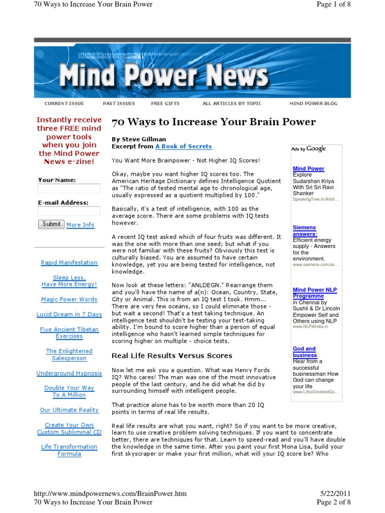 Brain Power | PDF | Hypnosis | Creativity