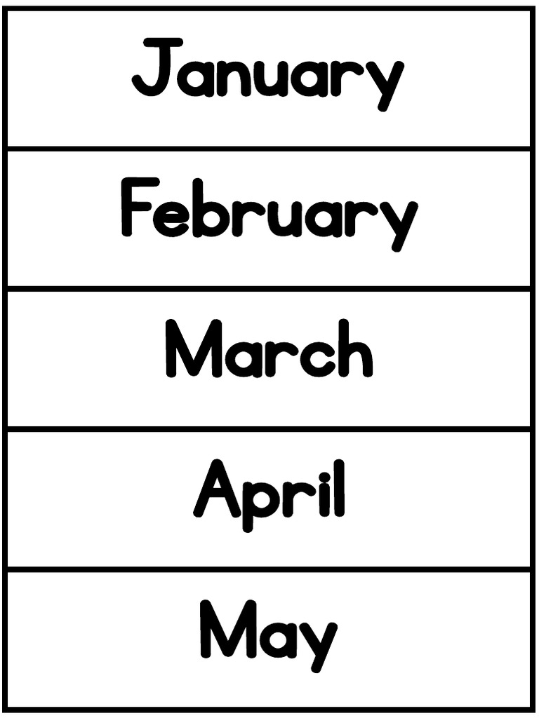 Months Word Cards | PDF