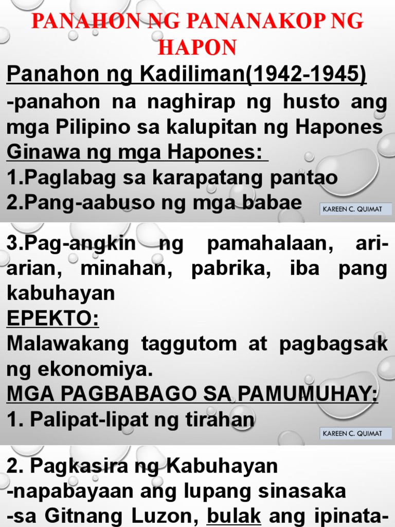Panahon NG Pananakop NG Hapon | PDF
