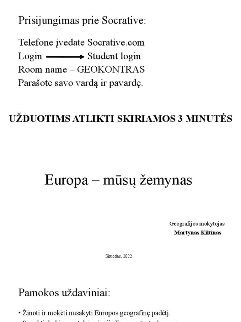 23 - Pamoka - Europa - Musu Zemynas | PDF