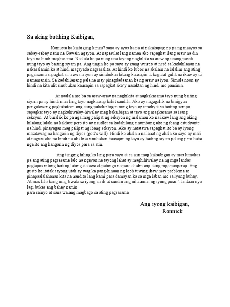 Liham Pangkaibigan | PDF